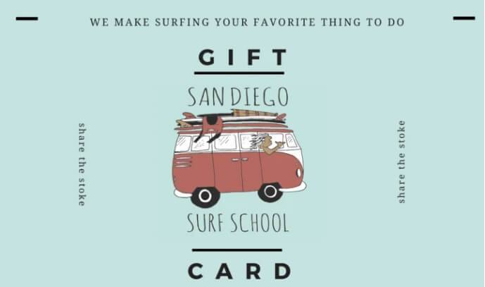 Gift Card | San Diego Surfing School | Gift Surfing Lessons